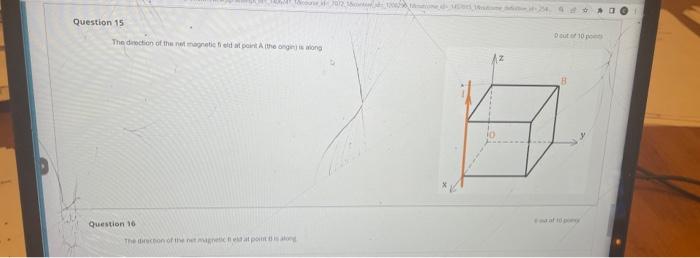 Solved question 15 The direction of the net magnetic field | Chegg.com