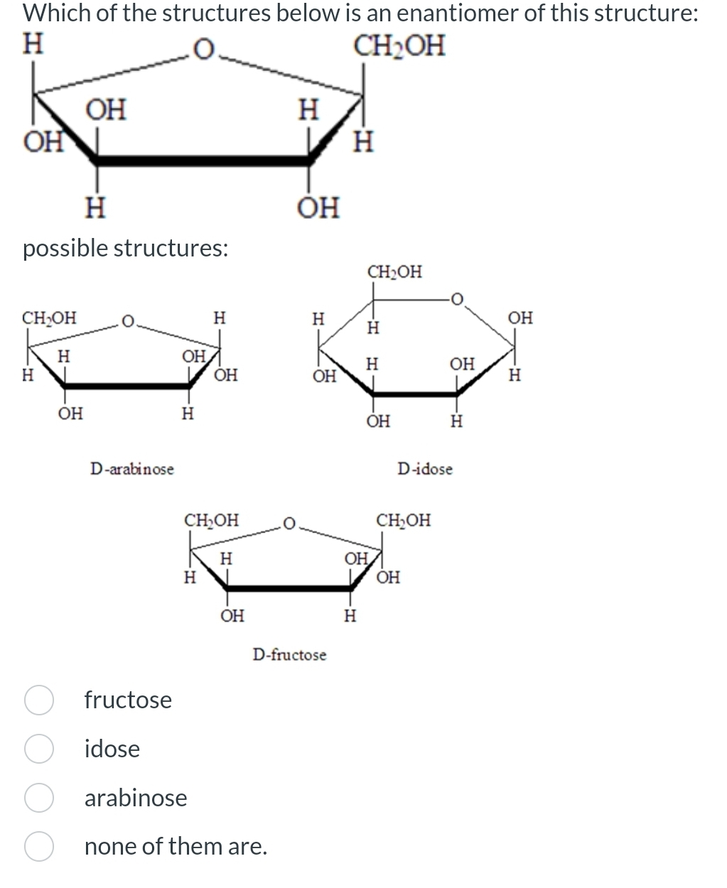 Solved Which of the structures below is an enantiomer of | Chegg.com