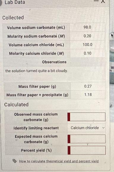 Solved Lab Data Collected \begin{tabular}{|cc|} \hline | Chegg.com