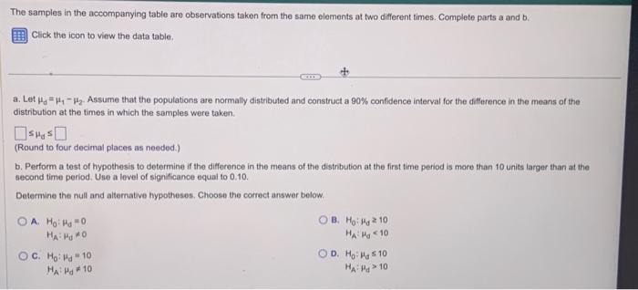 Solved \begin{tabular}{ccc} Unit & Sample 1 & Sample 2 \\ | Chegg.com