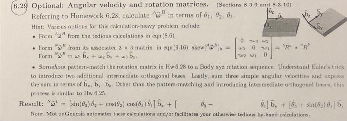 6.29 Optional: Angular velocity and rotation | Chegg.com