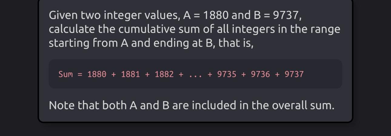 Solved Given two integer values, A=1880 ﻿and B=9737, | Chegg.com