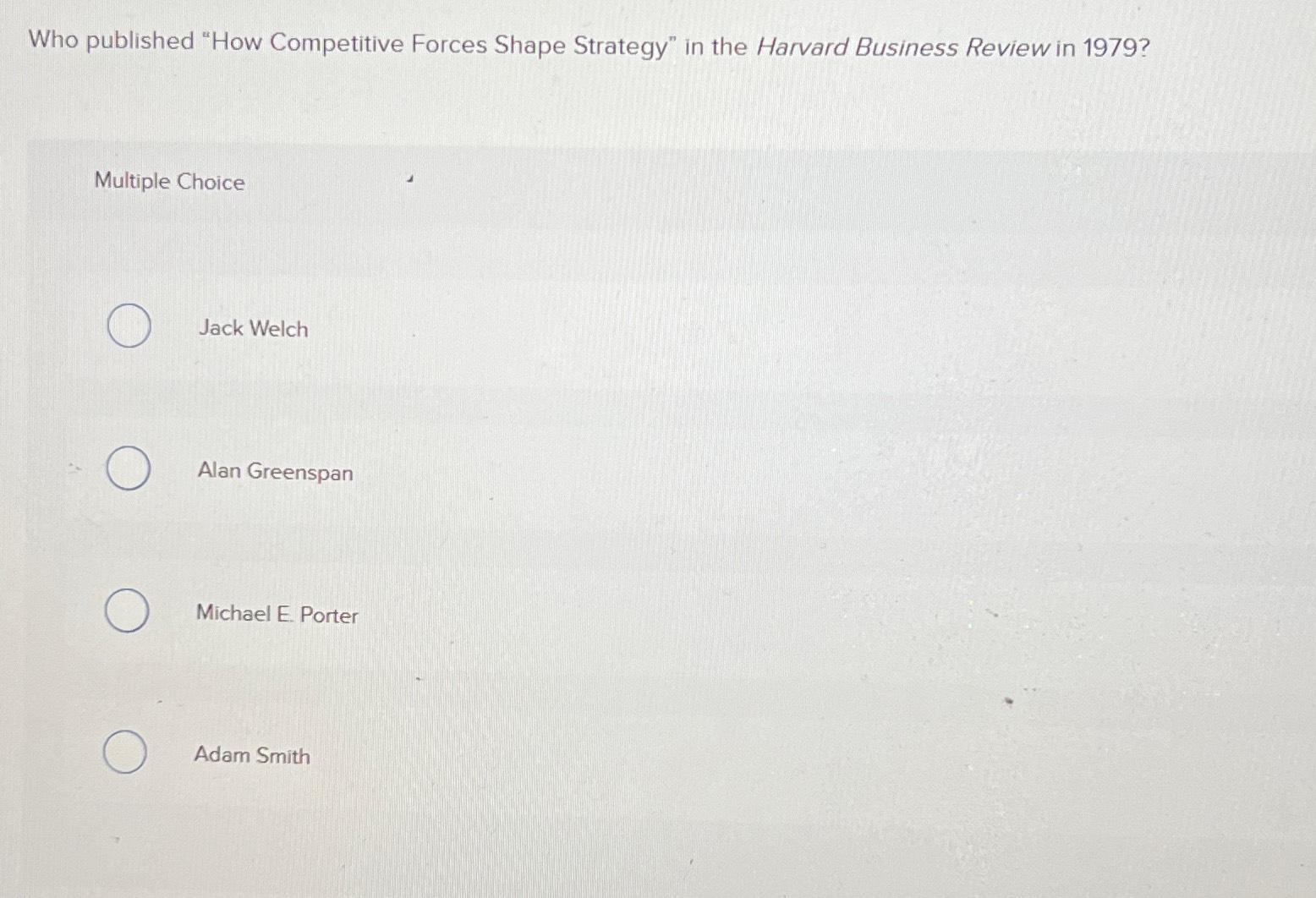 Solved Who published "How Competitive Forces Shape Strategy" | Chegg.com