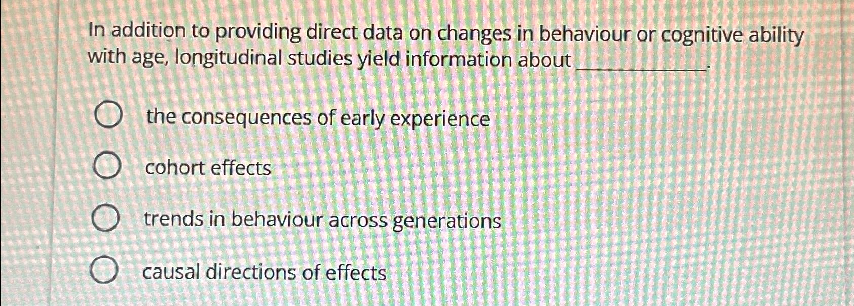 Solved In addition to providing direct data on changes in | Chegg.com