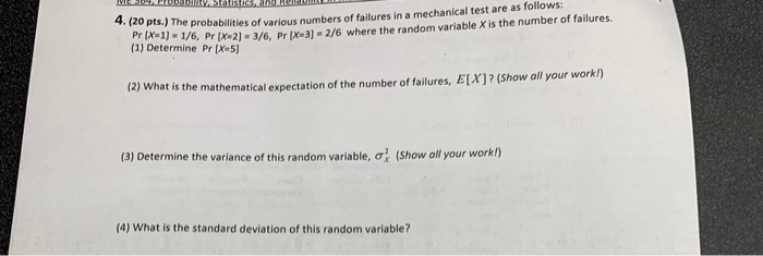 Solved ME R IOD. Statistics and RB 20 pts.) The | Chegg.com