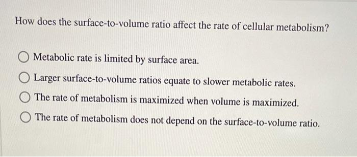 Solved How does the surface-to-volume ratio affect the rate | Chegg.com