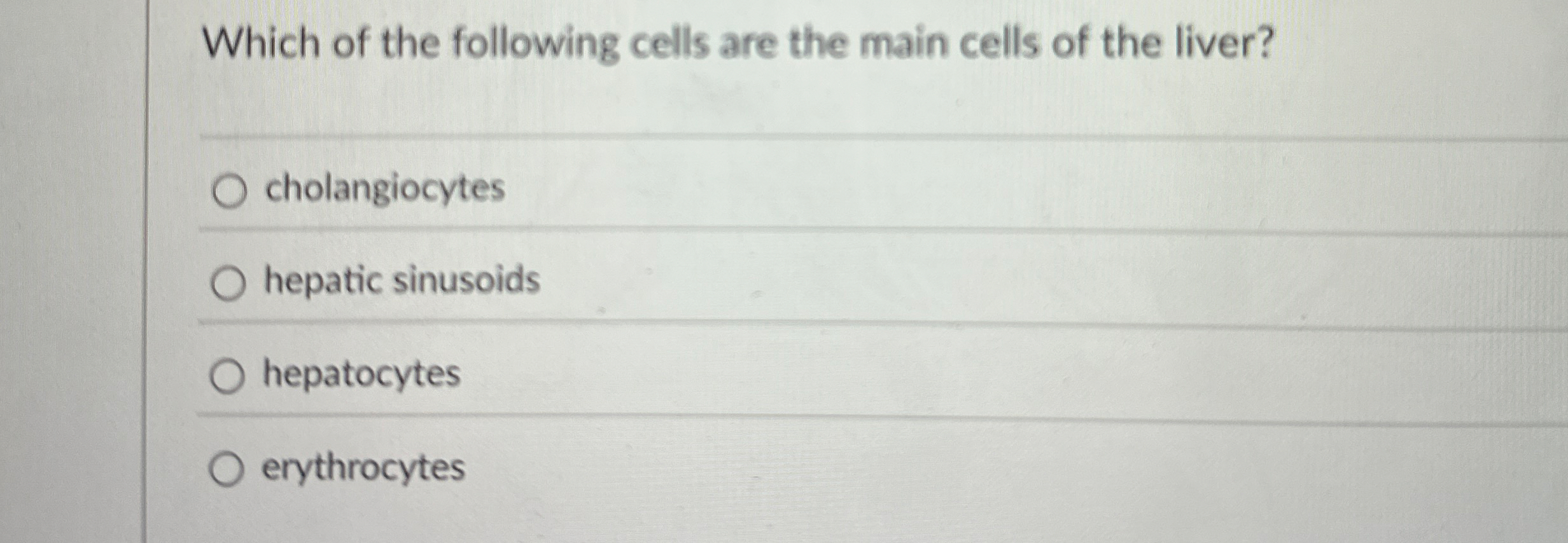 Solved Which of the following cells are the main cells of | Chegg.com
