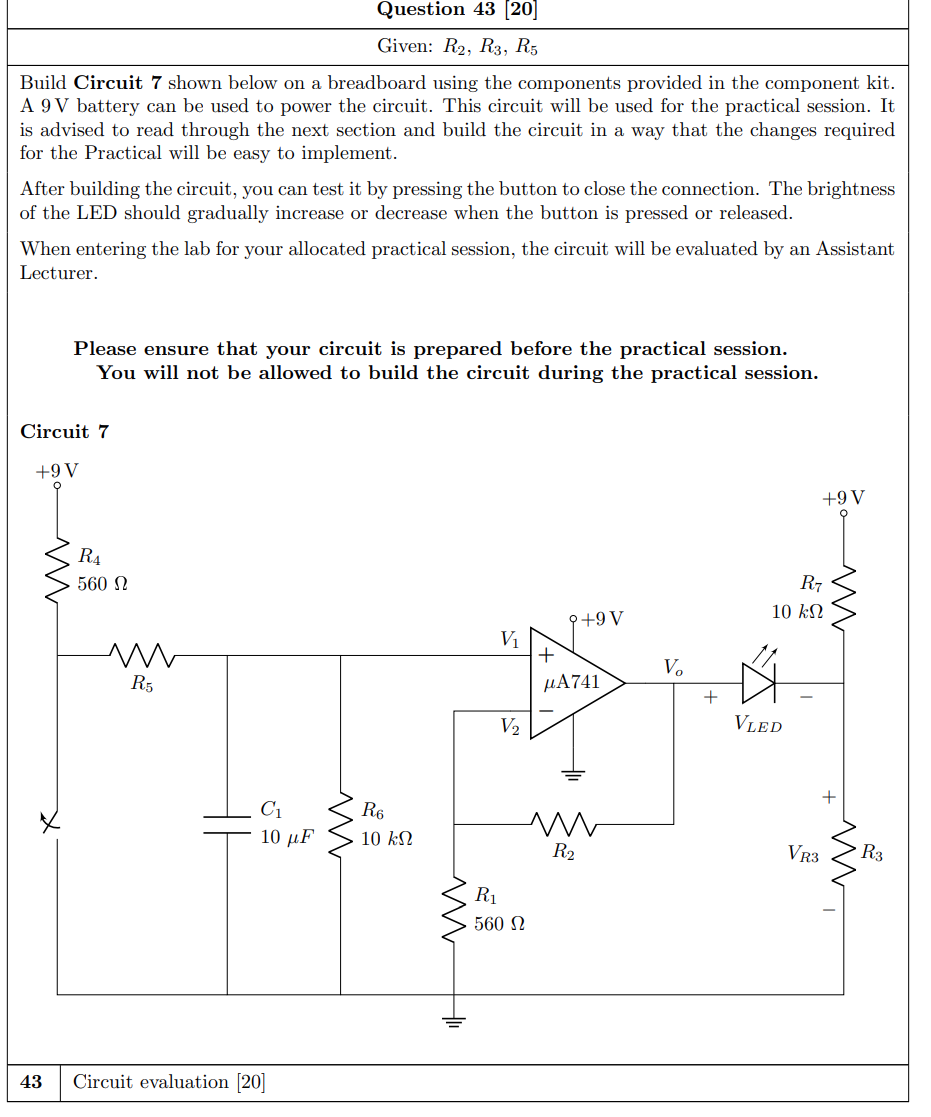 Solved how do I build this circuit on a breadboard. Please | Chegg.com