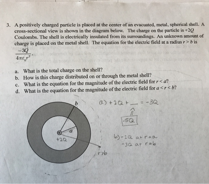 Solved 3. A positively charged particle is placed at the | Chegg.com