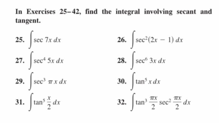 Solved In Exercises 25-42, find the integral involving | Chegg.com