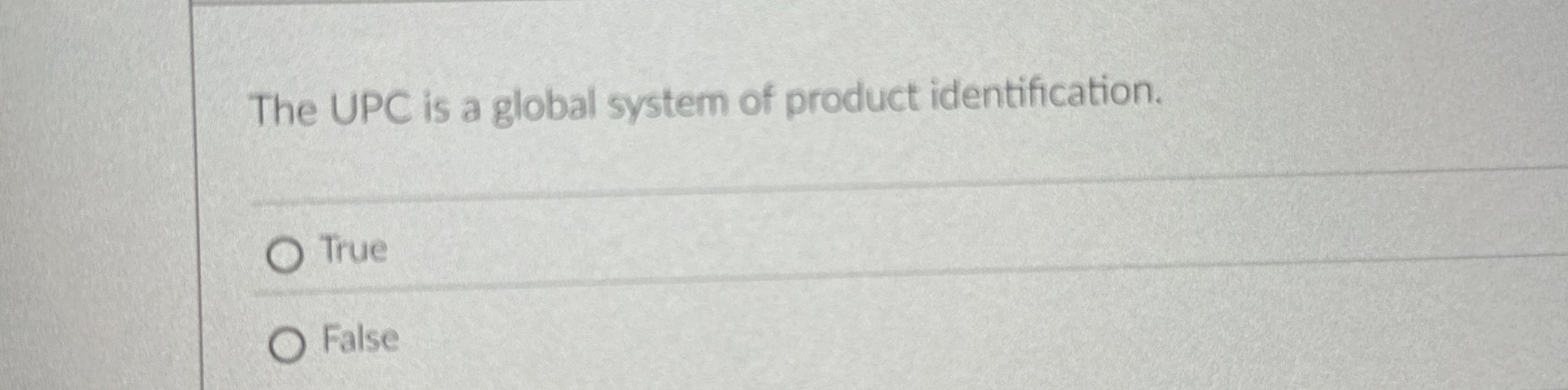 Solved The UPC is a global system of product | Chegg.com