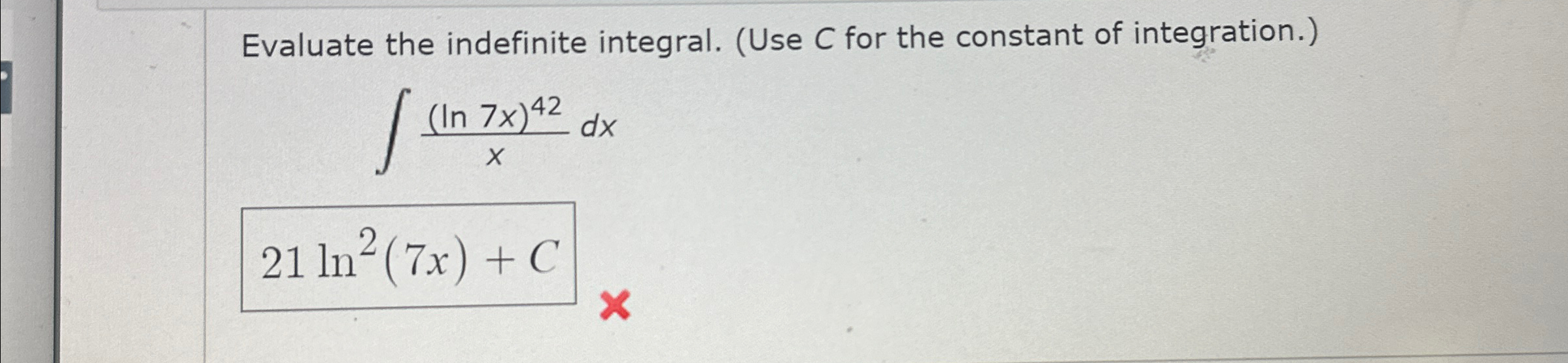 Solved Evaluate the indefinite integral. (Use C ﻿for the | Chegg.com
