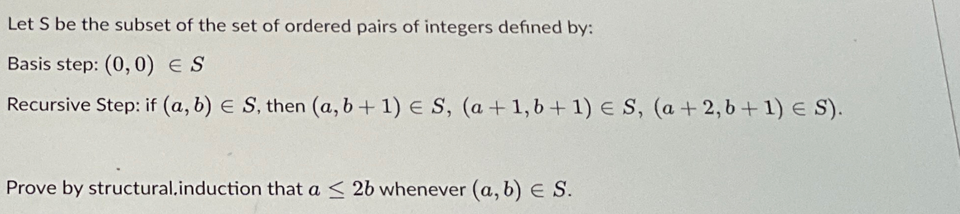 Solved Let S ﻿be the subset of the set of ordered pairs of | Chegg.com