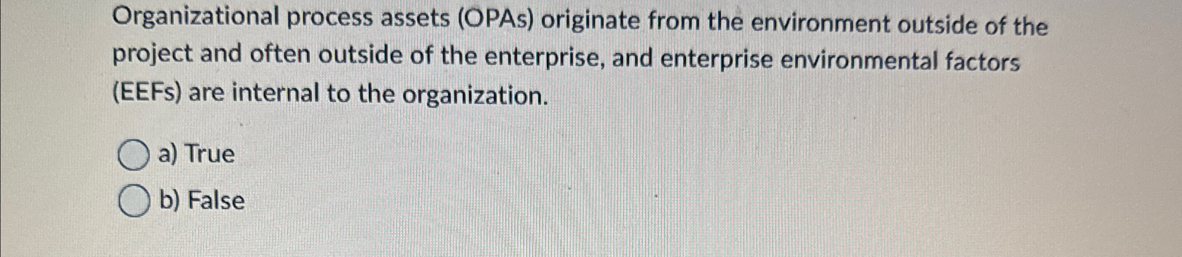 Solved Organizational process assets (OPAs) ﻿originate from | Chegg.com