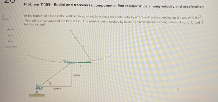Solved N Problem 11.169 - Radial and transverse components, | Chegg.com