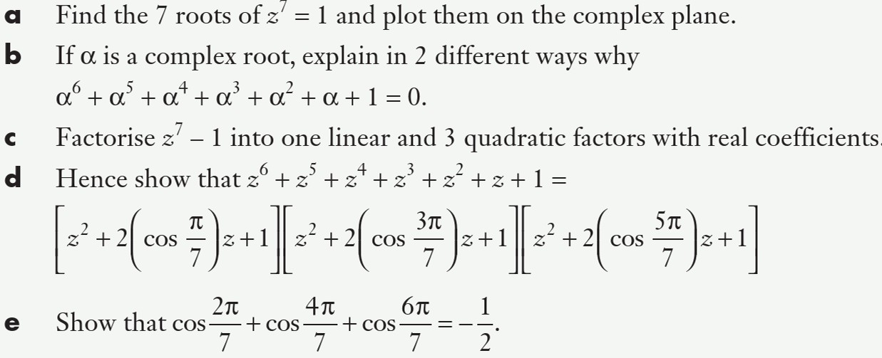 Solved a Find the 7 ﻿roots of z7=1 ﻿and plot them on the | Chegg.com