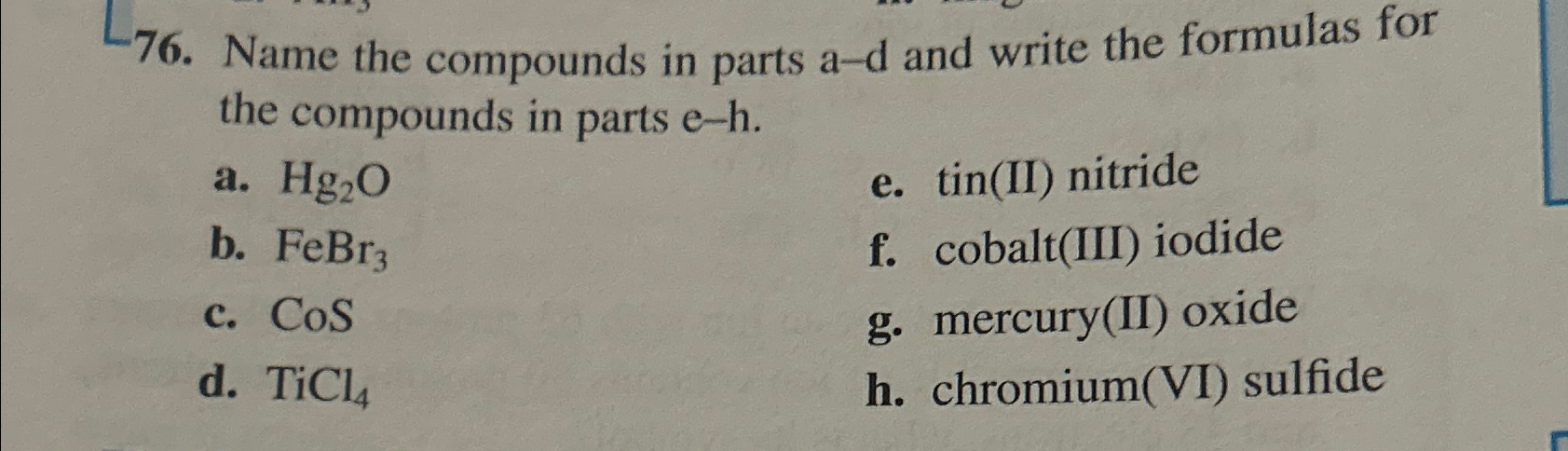 Solved Name the compounds in parts a-d and write the | Chegg.com