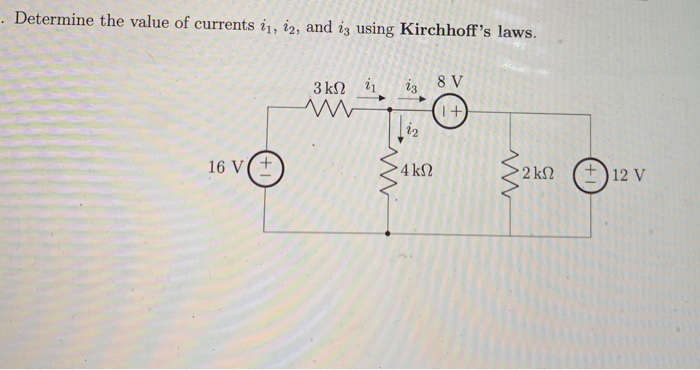 Solved Determine the value of currents ii, i2, and iz using | Chegg.com