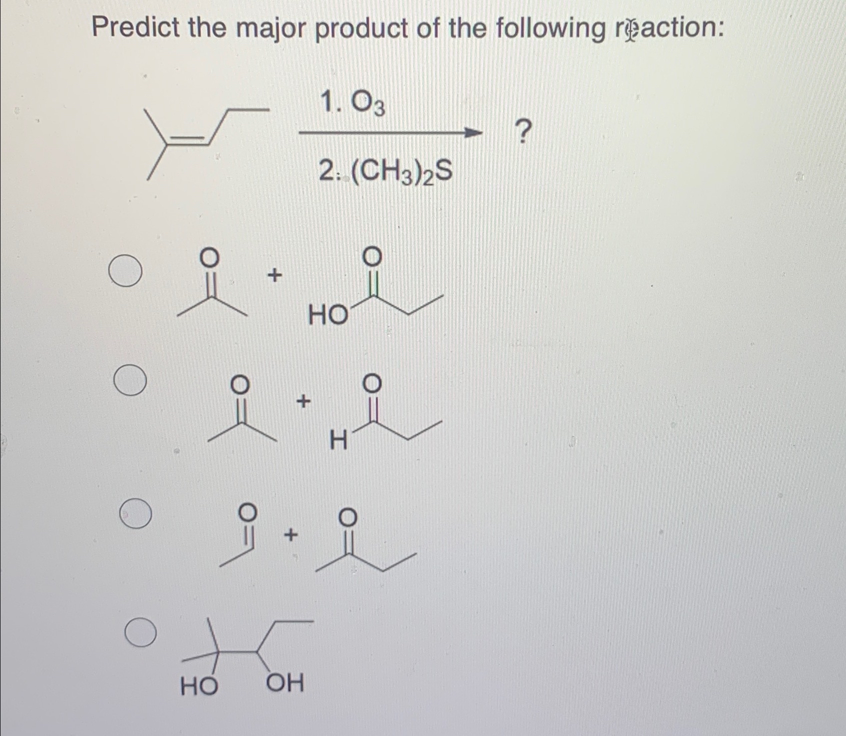 Solved Predict the major product of the following reaction: | Chegg.com