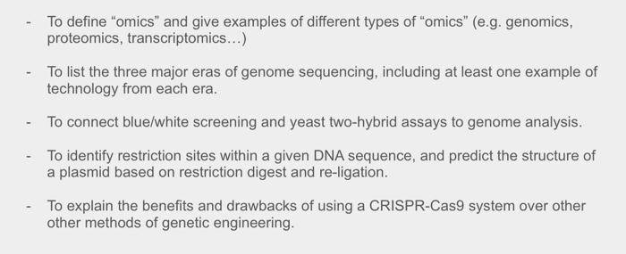 Solved To define "omics" and give examples of different | Chegg.com