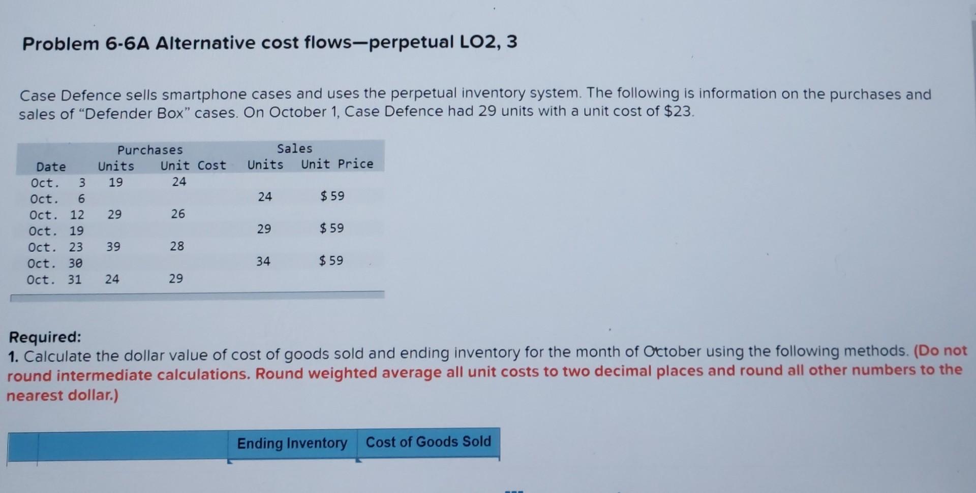 Solved Problem 6-6A Alternative cost flows-perpetual LO2, 3 | Chegg.com