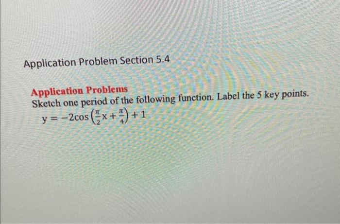 Solved Application Problems Sketch one period of the | Chegg.com