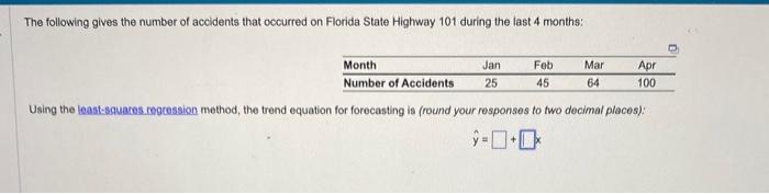 Solved The following gives the number of accidents that | Chegg.com