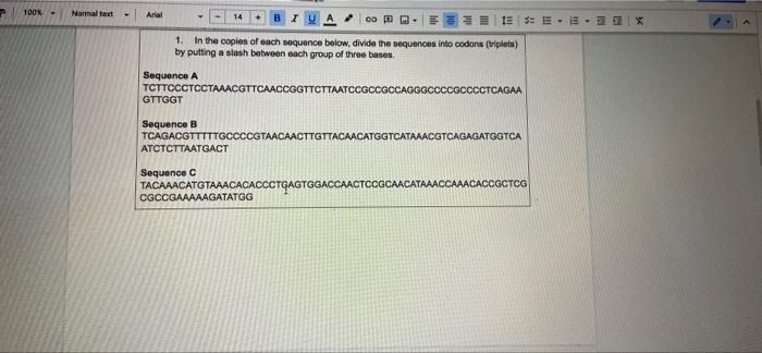 How do I transcribe DNA into mRNA? Doing a practice | Chegg.com