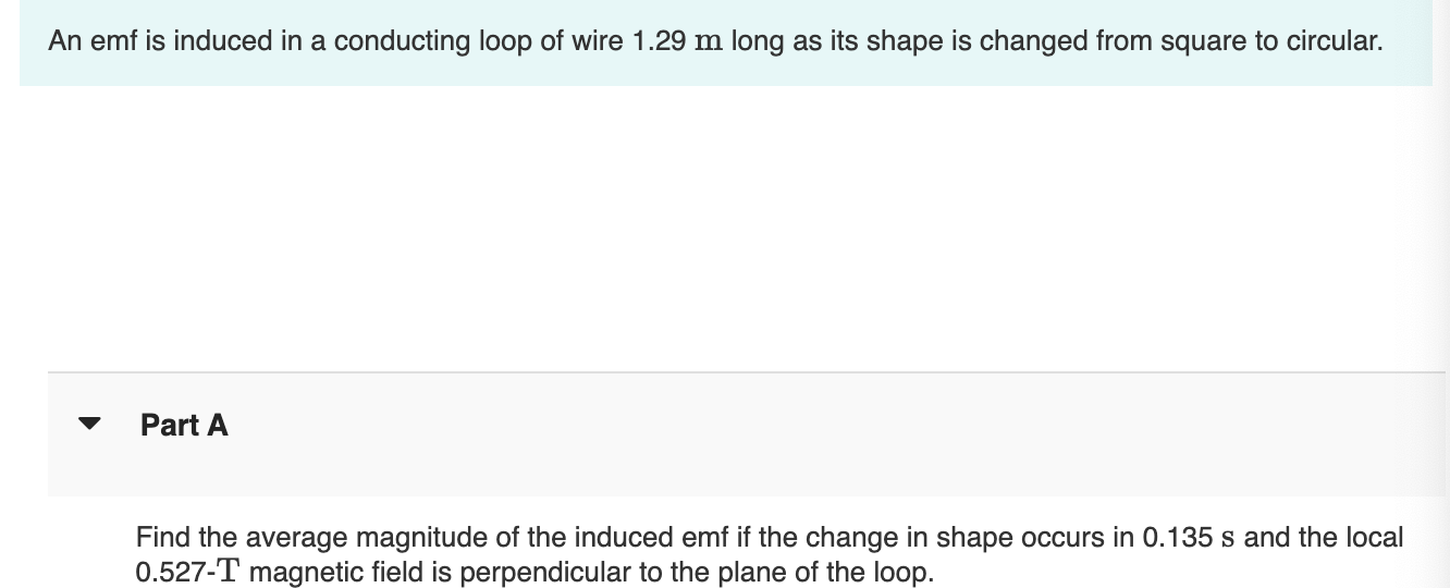 Solved Find the average magnitude of the induced emf if the | Chegg.com