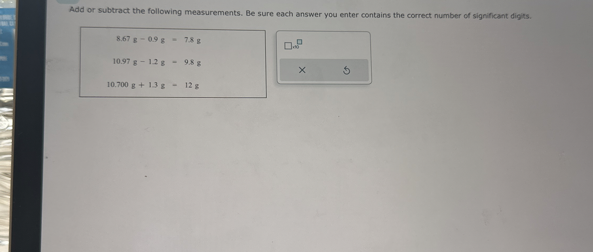 Solved Add or subtract the following measurements. Be sure | Chegg.com