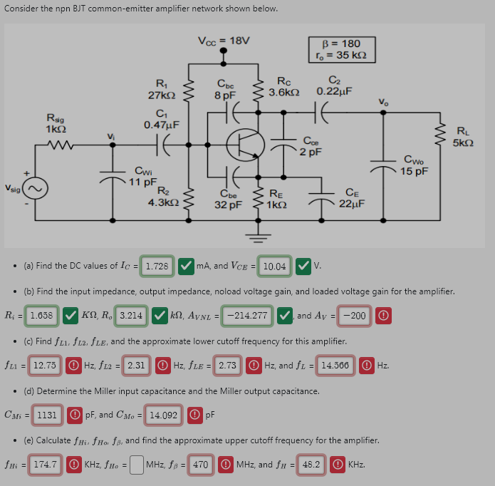 Solved Consider the npn BJT ﻿common-emitter amplifier | Chegg.com