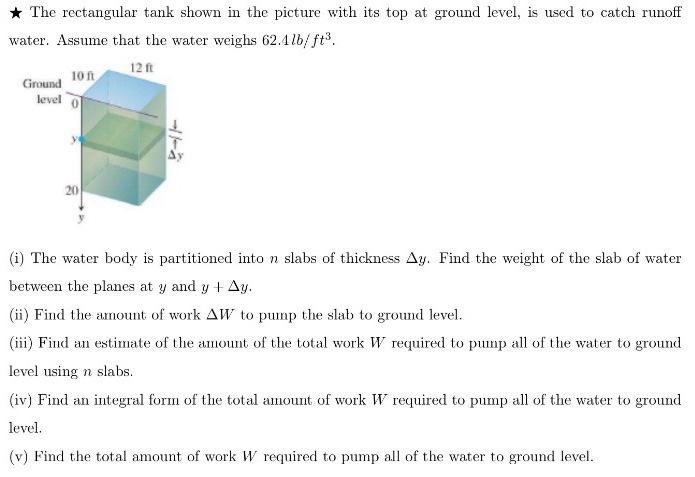 Solved * The rectangular tank shown in the picture with its | Chegg.com