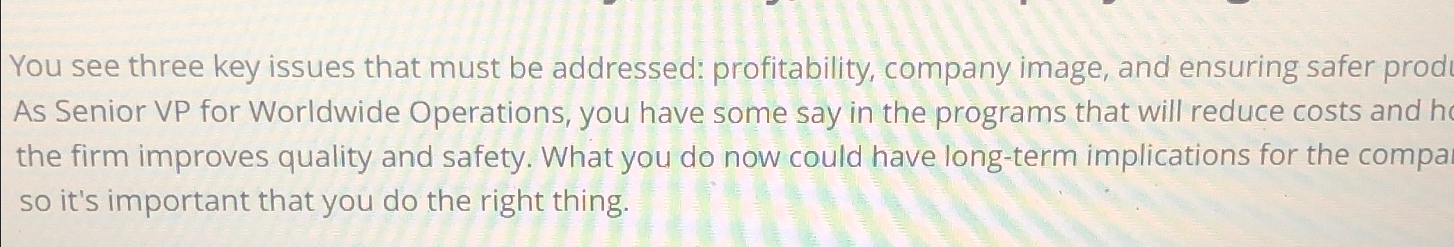 Solved You see three key issues that must be addressed: | Chegg.com