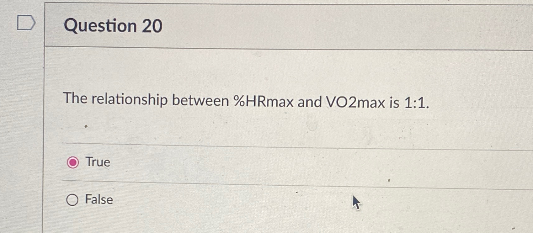Solved Question 20The relationship between %HRmax and VO2max | Chegg.com