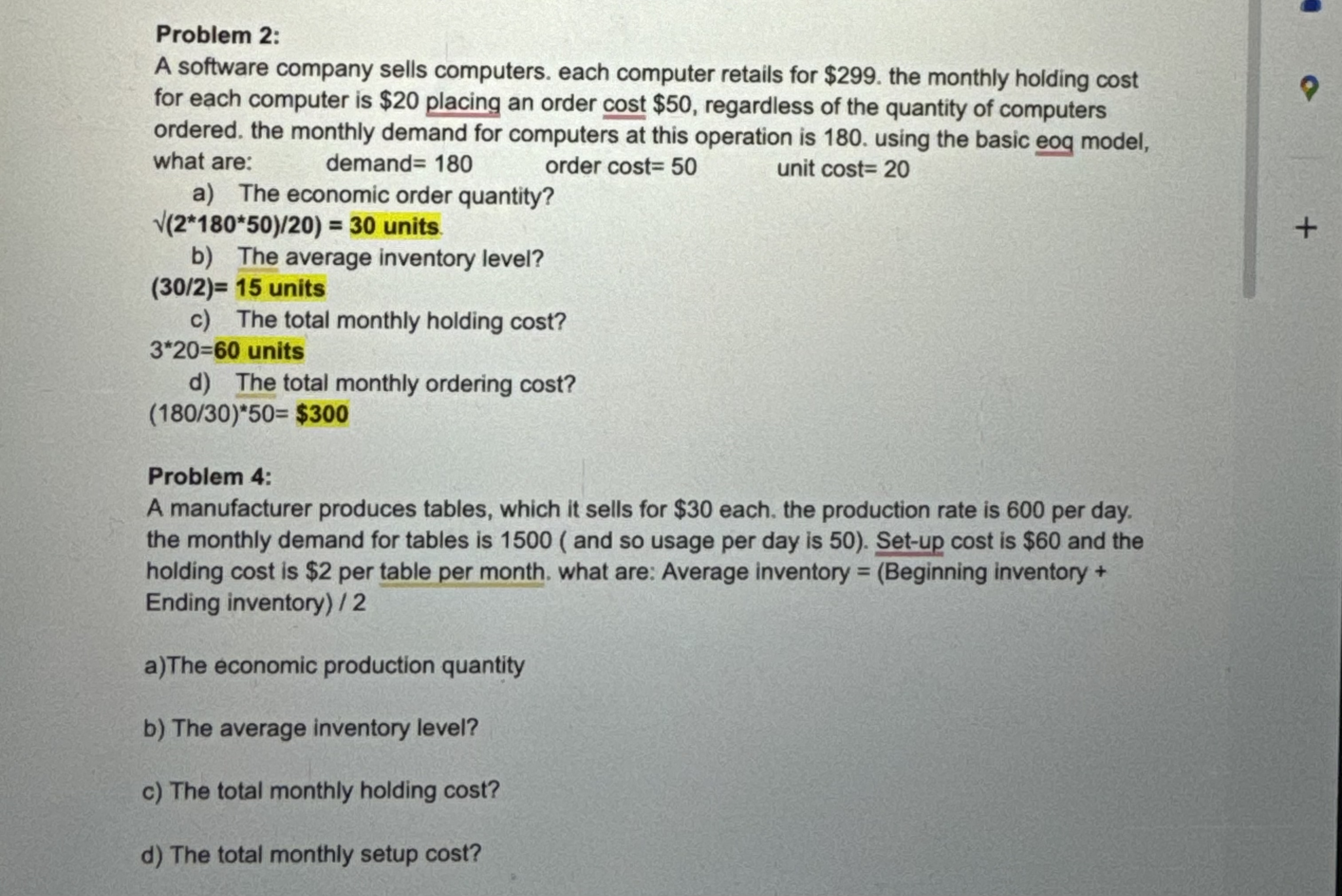 Solved Problem 2:A software company sells computers. each | Chegg.com