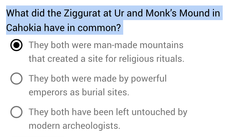 Solved What did the Ziggurat at Ur and Monk's Mound | Chegg.com