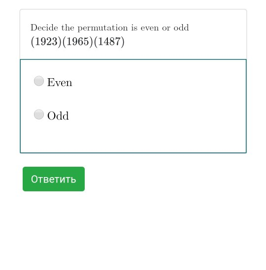 Solved Decide the permutation is even or odd | Chegg.com