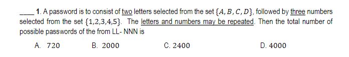 Solved A password is to consist of two letters selected from | Chegg.com