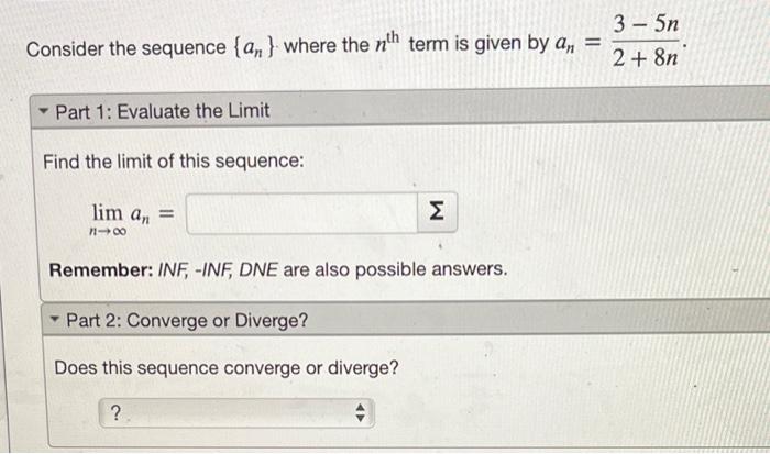 Solved Consider the sequence {an} where the nth term is | Chegg.com