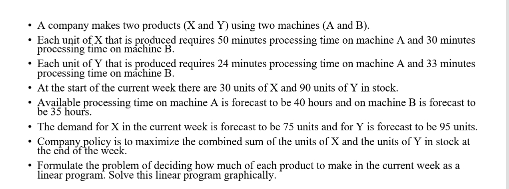 Solved A company makes two products ( ﻿X and Y ) ﻿using two | Chegg.com