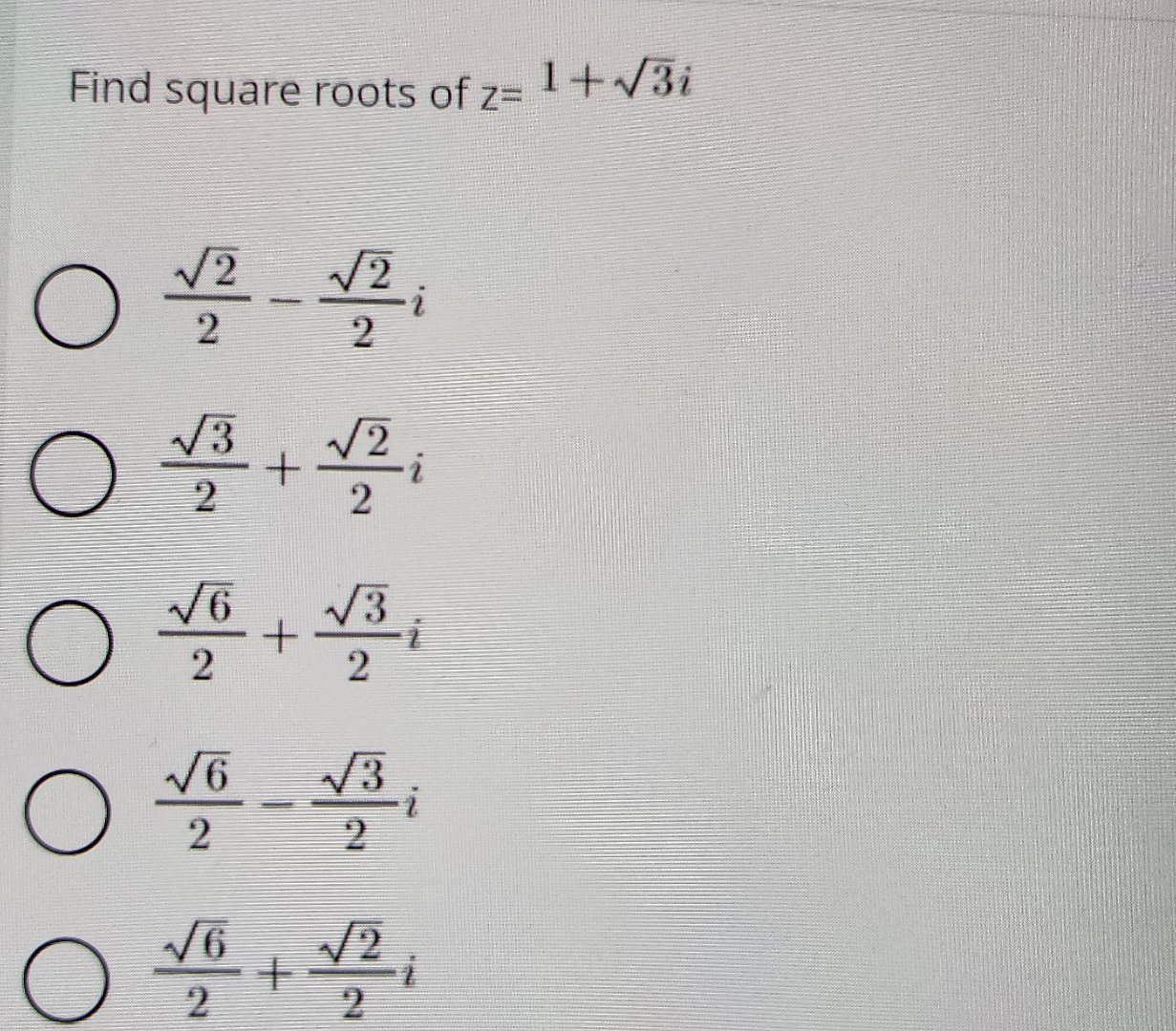Solved Find square roots of | Chegg.com