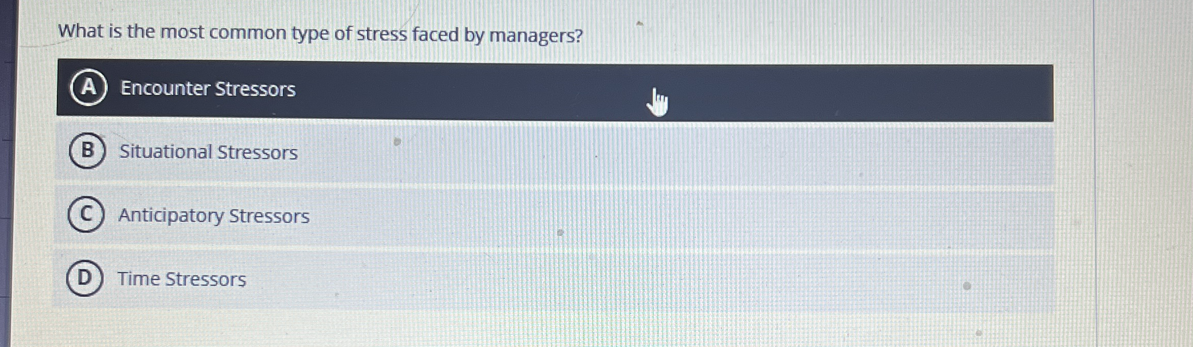 Solved What is the most common type of stress faced by | Chegg.com