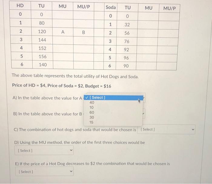 Solved HD TU MU MU/P Soda TU MU MU/P 0 0 0 0 1 80 1 32 120 A | Chegg.com