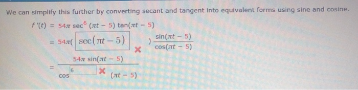 Solved We can simplify this further by converting secant and | Chegg.com