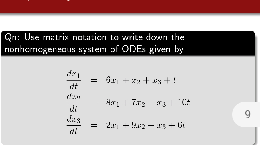 Solved Use matrix notation to write down the nonhomogeneous | Chegg.com