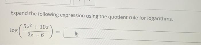 Solved Expand the following expression using the quotient | Chegg.com