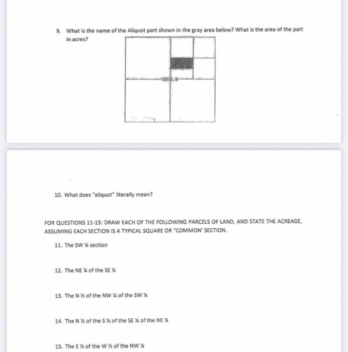 Solved 9. What is the name of the Aliquot part shown in the | Chegg.com