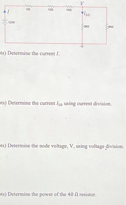 Solved Determine the current I.Determine the current I 50 | Chegg.com