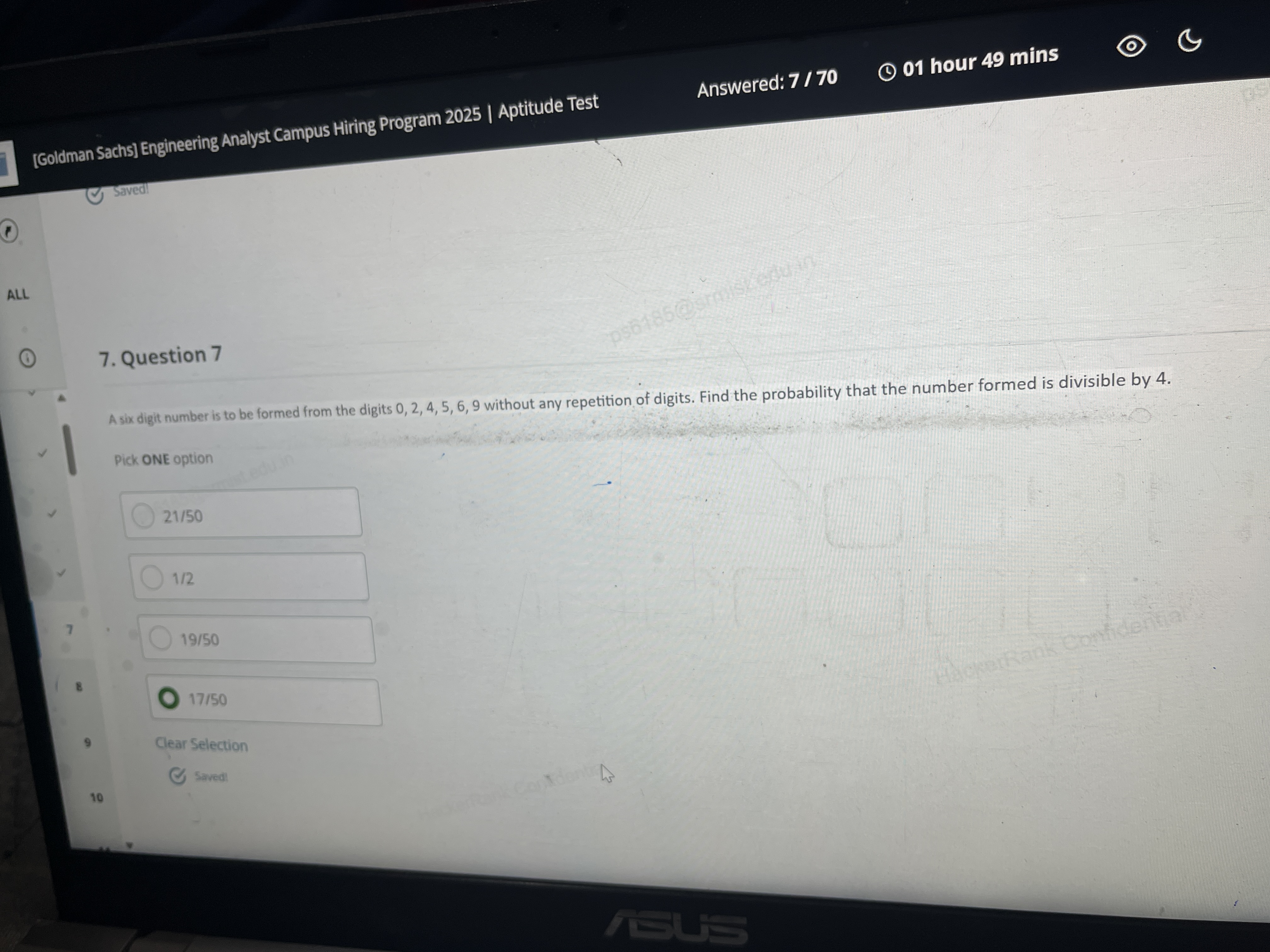 Solved 7. ﻿Question 7 ﻿A six digit number is to be formed | Chegg.com