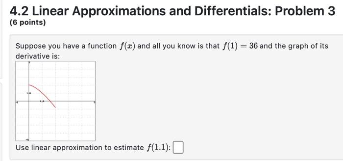 Solved 4 2 Linear Approximations And Differentials Problem